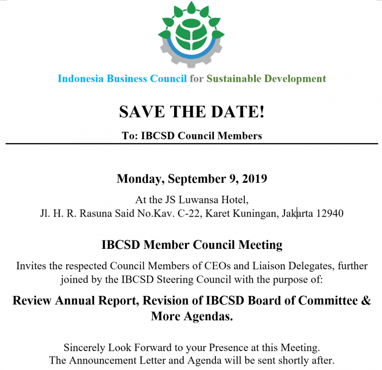 The Indonesia Business Council for Sustainable Development | IBCSD Member Council Meeting 2019 ...